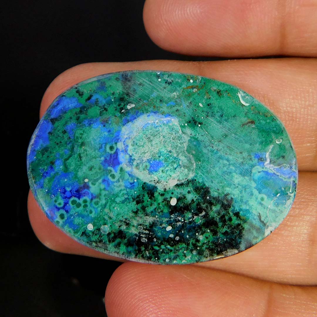 Natural Gorgeous Bluebird Azurite Oval Cabochon 51.00Cts. Reiki Healing ...
