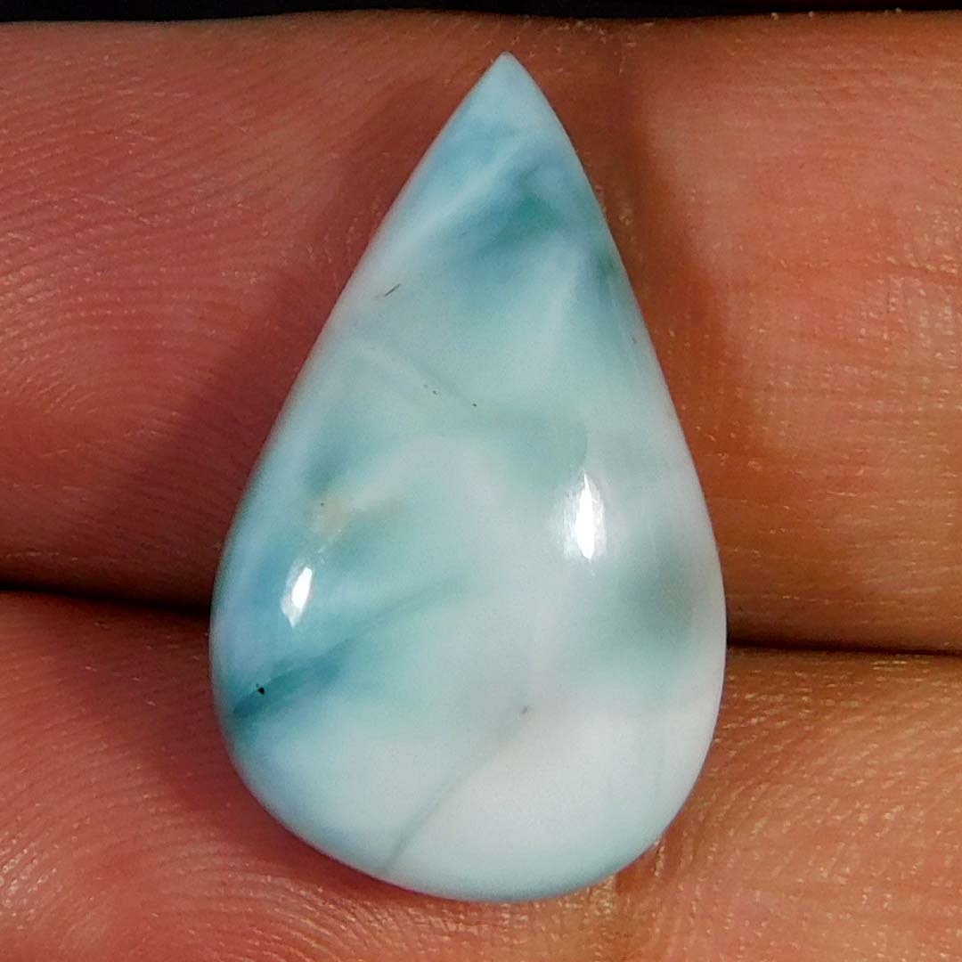 Natural Unique Larimar(Pectolite) Pear Cabochon 13.90Cts. Reiki Healing ...