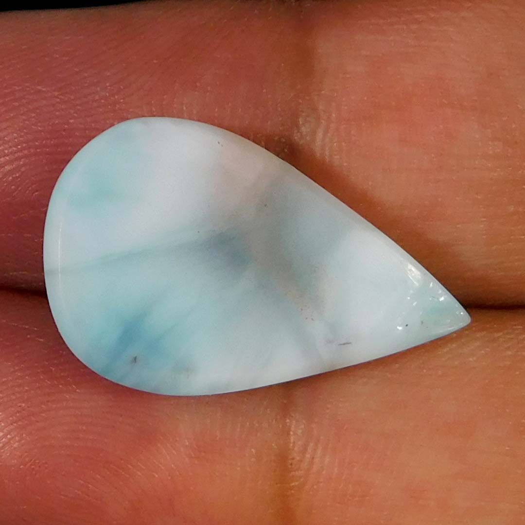 Natural Unique Larimar(Pectolite) Pear Cabochon 13.90Cts. Reiki Healing ...