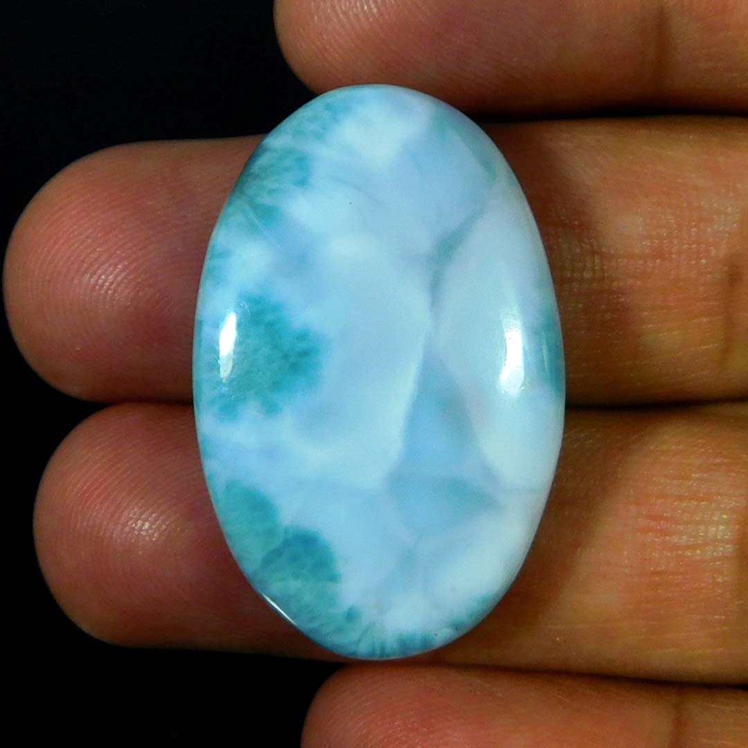 Natural Incredible Larimar Oval Cabochon Reiki Healing Gemstone 48 ...