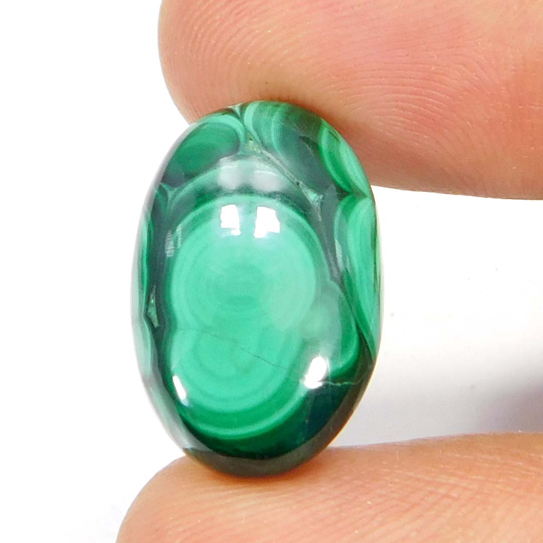 15.85Cts 100% Natural Green Malachite Handmade Oval Cabochon Loose ...