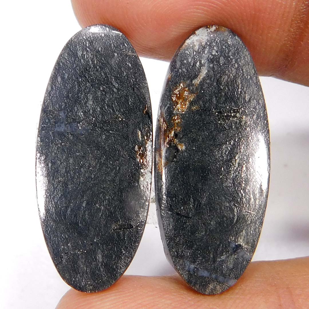 Natural Unique Marcasite Matched pair Oval Cabochon Loose Gemstone 24 ...