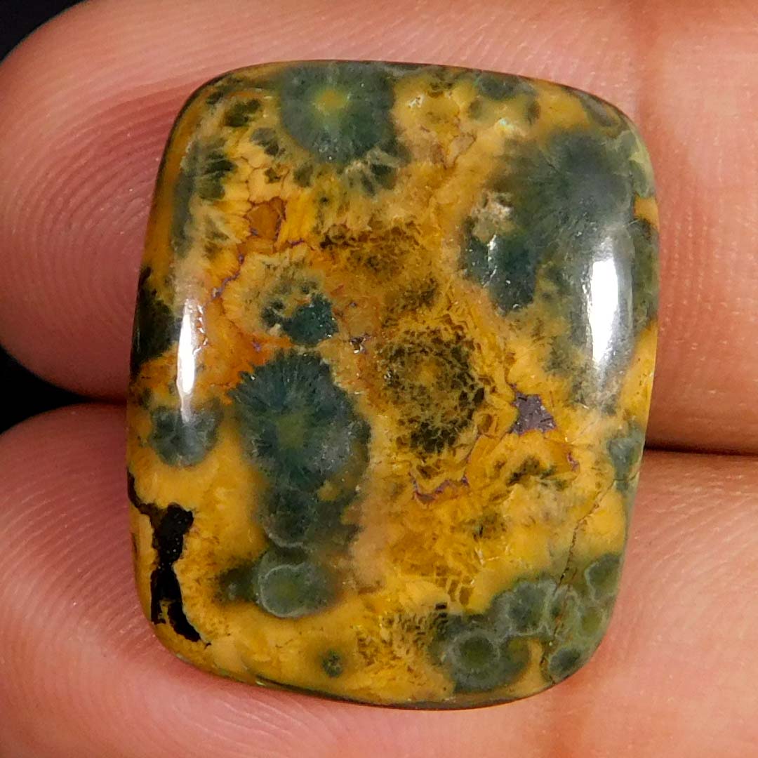 Natural Unique Ocean Jasper Cushion Cabochon 18.15Cts. Reiki Healing ...