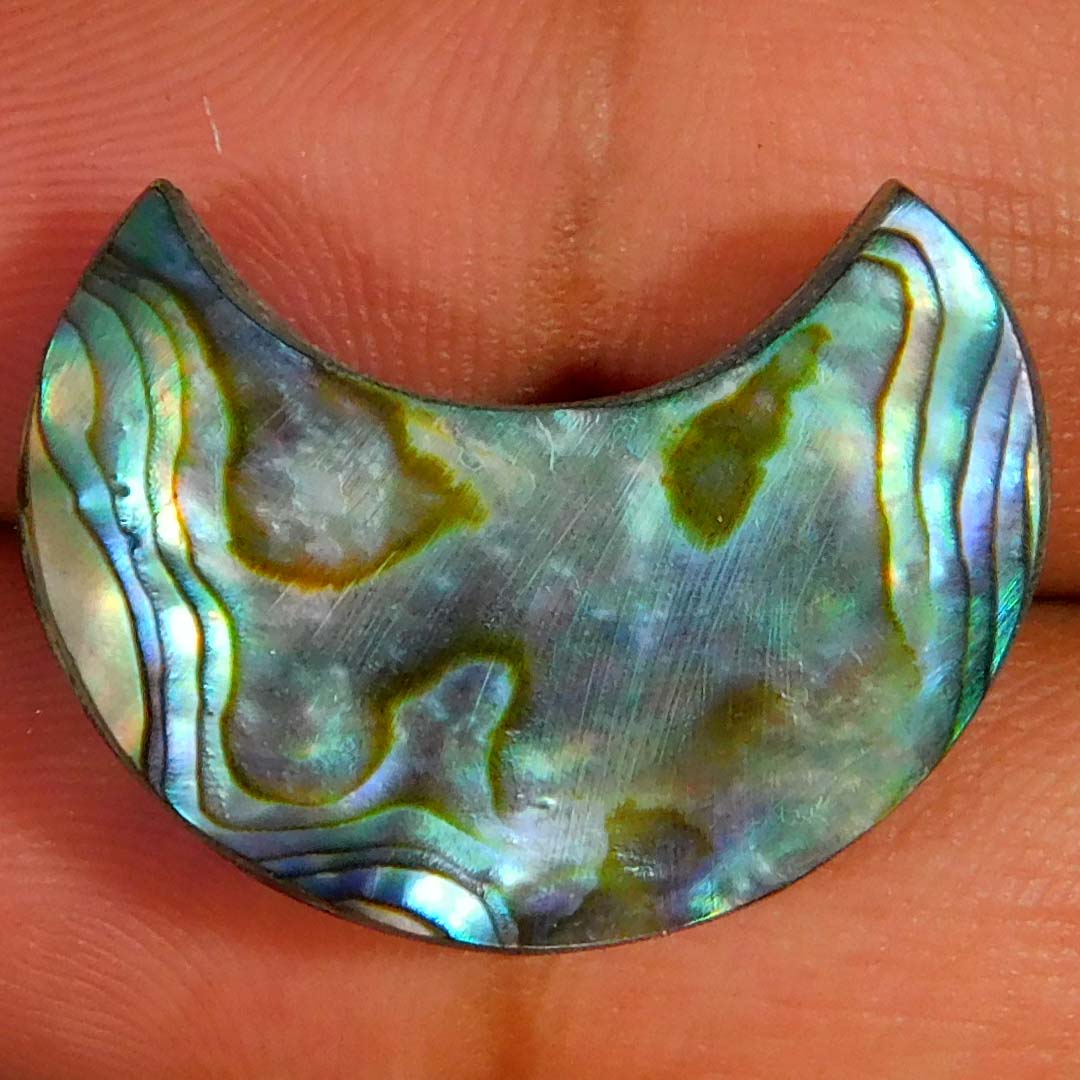 Natural Paua Abalone Shell Moon Shape 21.30Cts. Reiki Healing Loose ...