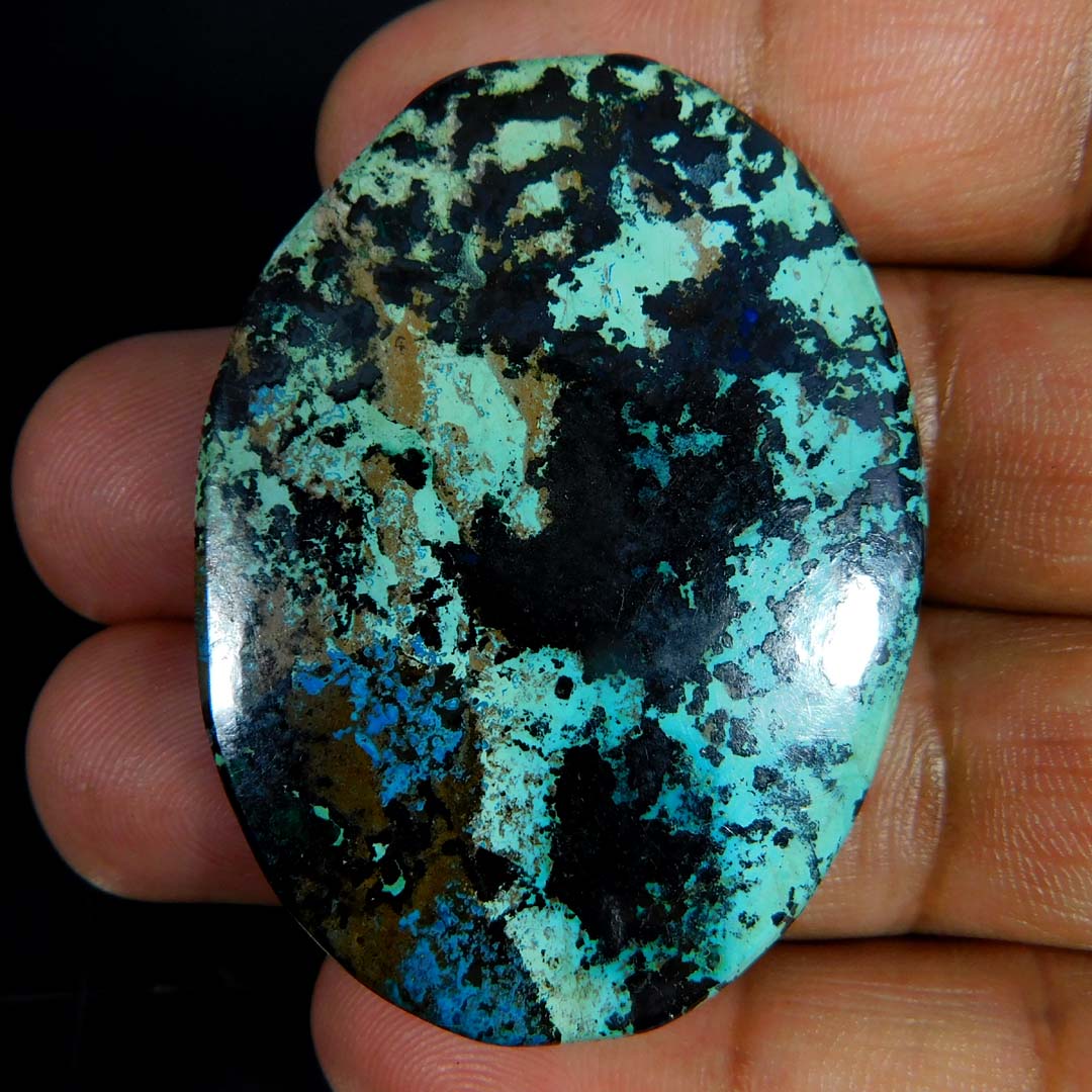 98.55Cts. Natural Unique Rainbow Azurite Oval Cabochon Loose Gemstone ...