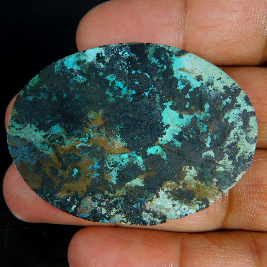 98.55Cts. Natural Unique Rainbow Azurite Oval Cabochon Loose Gemstone ...