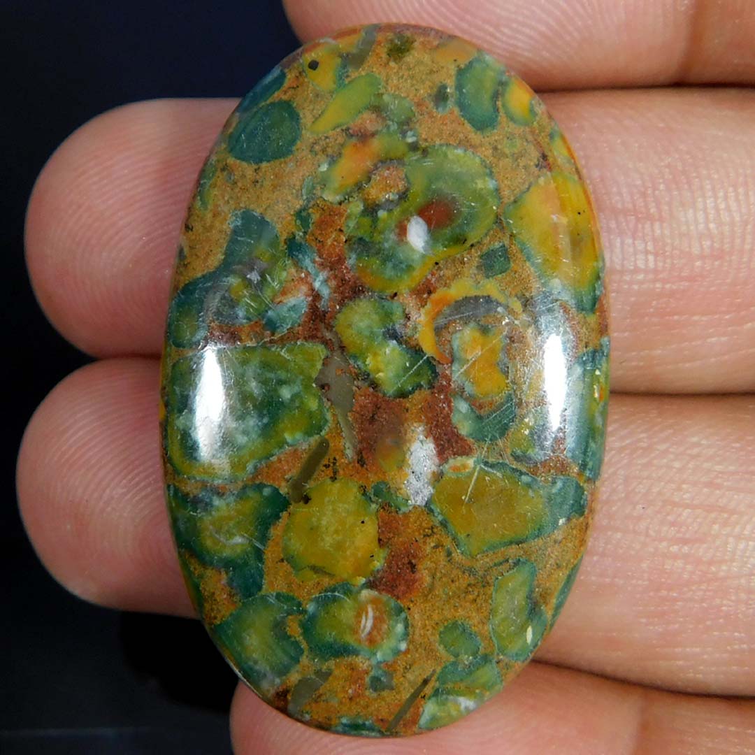 Natural Unique Green Fruit Jasper Oval Cabochon 37.00Cts. Loose ...